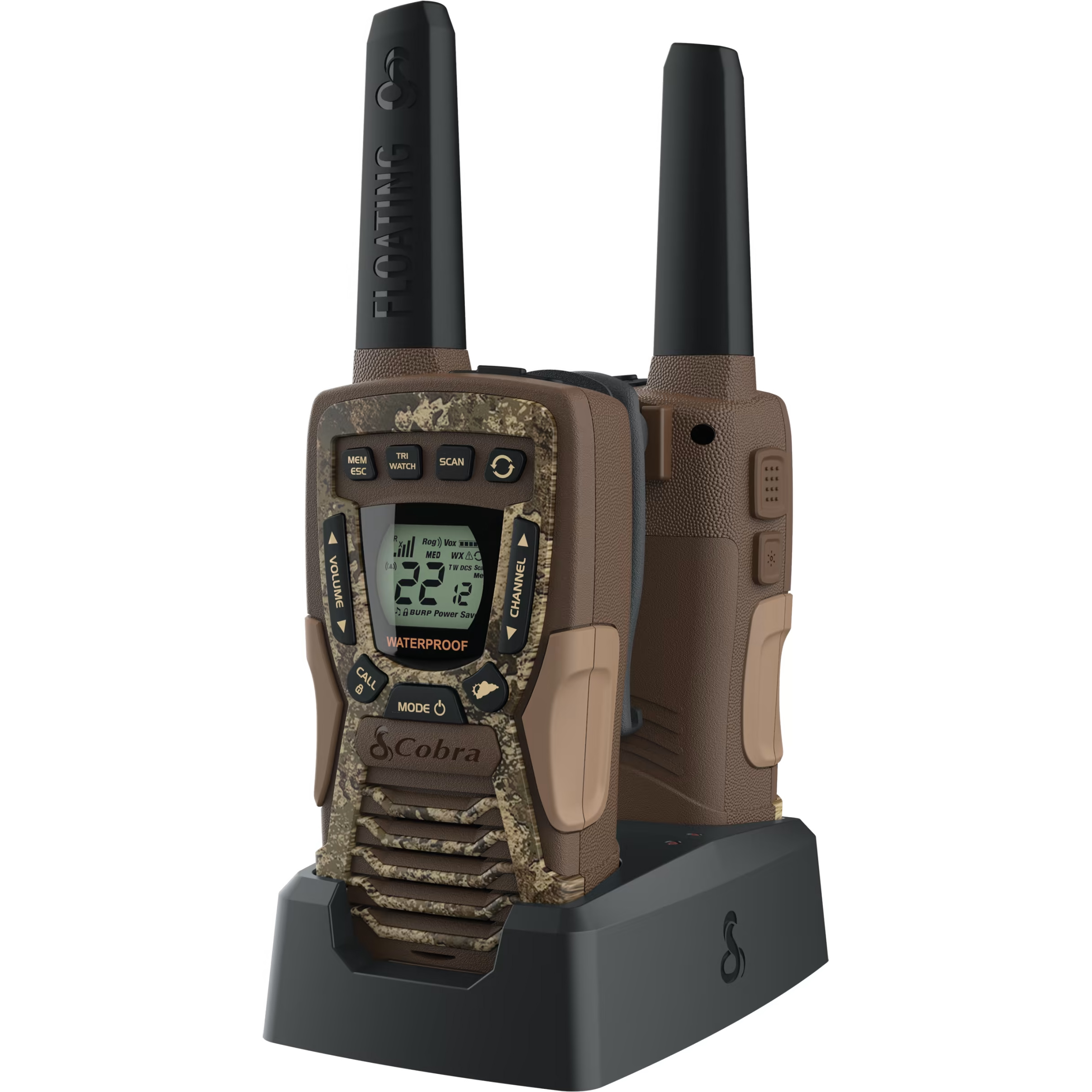 Cobra 37-Mile Floating Walkie Talkie 2-Way Radio 2-Pack Set | Mack's ...